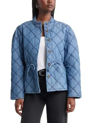 Treasure & Bond Quilted Cotton Jacket - Medium Wash