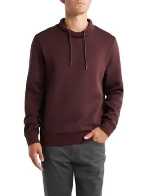 Robert Barakett Drayton Crossover Mock Neck Sweatshirt Bordeaux