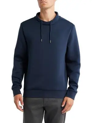 Robert Barakett Drayton Crossover Mock Neck Sweatshirt - Navy