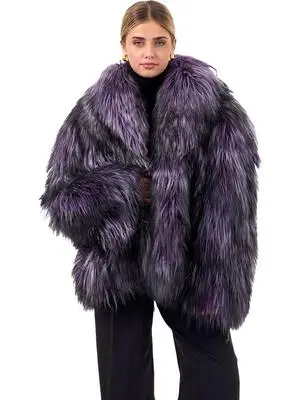 Gorski Collared Goat Jacket - Purple