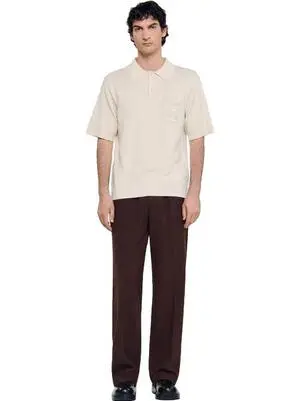 Sandro Polo With Rope Embroidery - Butter Cream