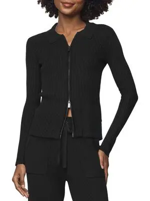 Splendid Georgie Two-way Zip Sweater - Black
