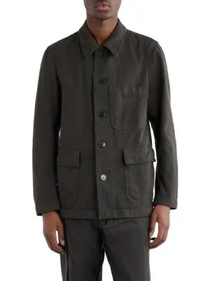 Dries Van Noten Braxton Denim Shirt Jacket - Dark Grey