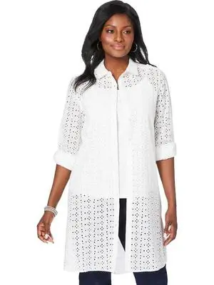 JESSICA LONDON Eyelet Tunic - White