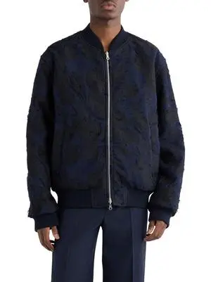 Dries Van Noten Volker Reversible Bomber Jacket - Navy