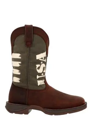 Durango Usa Print Western Boots - Brown And Army Green