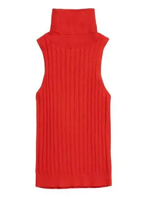 Deluc Sleeveless Turtleneck Sweater - Red