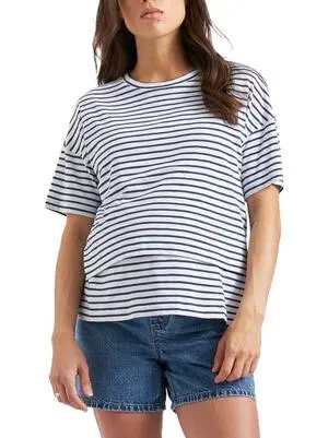 RIPE MATERNITY Nursing Tee - White/ink