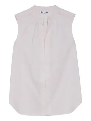 CALLAS MILANO Olympia Poplin Sleeveless Top - White
