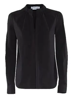 CALLAS MILANO Olympia Long Sleeve Poplin Blouse - Black
