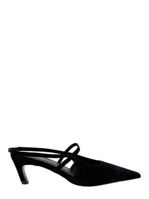 AMIE RAFA Connie Slingback Suede Heels - Black
