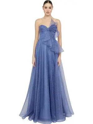 Theia Joanna Bow Bodice Gown - Periwinkle