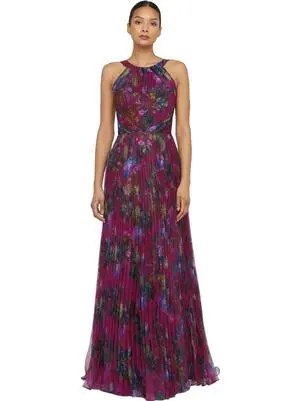 THEIA Naveen Pleated Gown