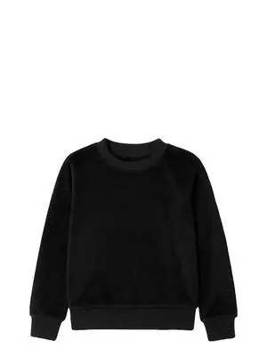 LIMEAPPLE Minky Fleece Crewneck Sweatshirt - Black