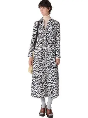 CALLAS MILANO Genny Shirtdress In Cheetah Print - Neutral