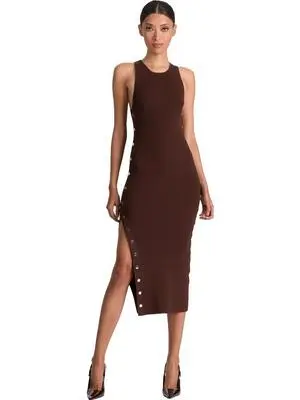 Alice + Olivia Lalita Racerback Tank Midi Dress - Brown / Pink / Yellow