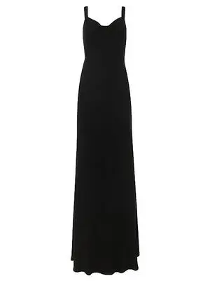 Whistles Thea Cowl-neck Satin Maxi Dress - Black