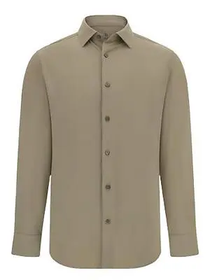 Boggi Milano Slim-fit Stretch-nylon Shirt - Beige