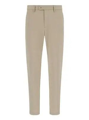 Boggi Milano Tapered-leg Stretch Cotton-blend Trousers - Sand