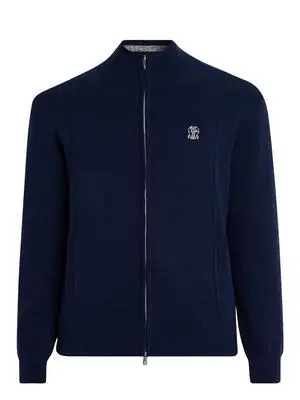 Brunello Cucinelli Cashmere Blend Full-Zip Jacket Blue