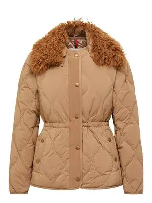 Moncler Quintin 3-in-1 Shearling-trimmed Short Down Jacket - Beige