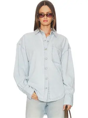 Free People X We The Free Ashley Denim Shirt - Classic Blue