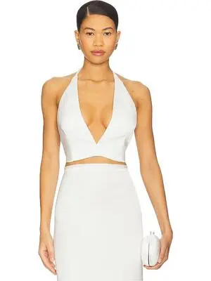 MILKWHITE X Top With V Neckline - White