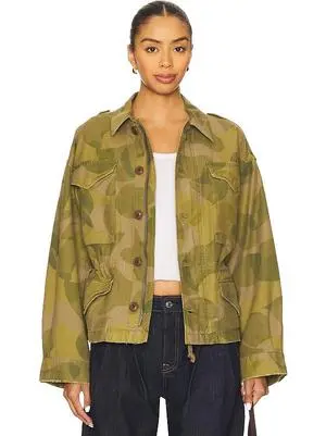Polo Ralph Lauren Printed Cropped Field Jacket - 1922 Camo Green & Brown Multi
