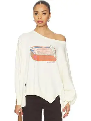 Free People Graphic Camden Sweatshirt - Sardine Combo