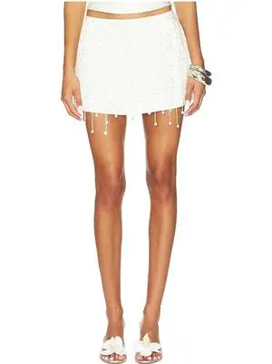 ASTA RESORT Hand Beaded Mini Skirt - Salt