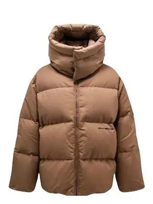 Off-White Race Canvas Puffer Jacket - Beige