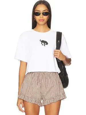 DARLIN Buckin' Bronc Cropped Tee - White