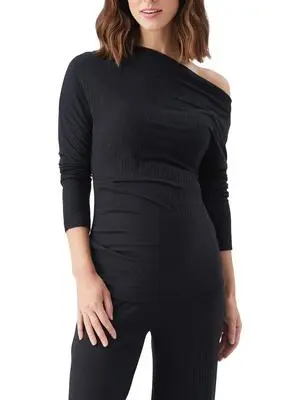 RIPE MATERNITY Off-shoulder Rib Top - Black
