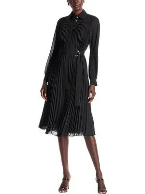 Michael Kors Pleated Shirt Dress - Black