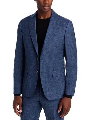 BOSS Melange Solid Slim Fit Suit Jacket - Dark Blue