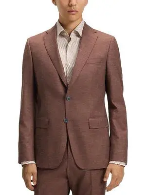 BOSS Melange Solid Slim Fit Suit Jacket Terracotta