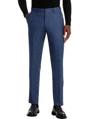 BOSS Melange Solid Slim Fit Suit Pants - Dark Blue