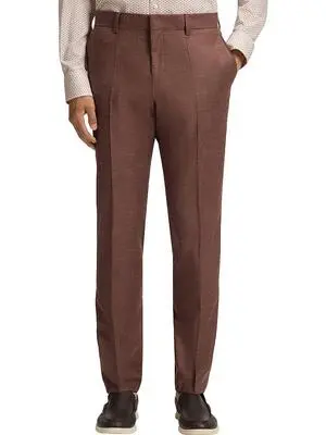 BOSS Melange Solid Slim Fit Suit Pants - Terracotta