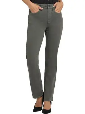 NYDJ Marilyn High Rise Straight Jeans - True Olive