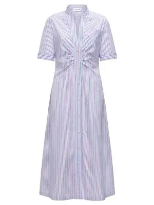 CALLAS MILANO Noor A-line Shirt Dress With Gathered Front - White
