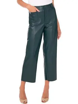 Vince Camuto Faux Leather Cropped Pants - Forest Night