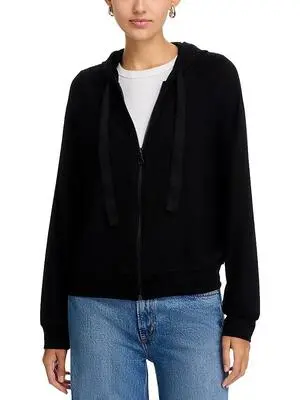 Majestic Filatures Cashmere Zip Front Hoodie - Noir