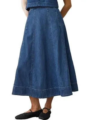Marine Layer Lainey Denim Skirt - Medium Wash