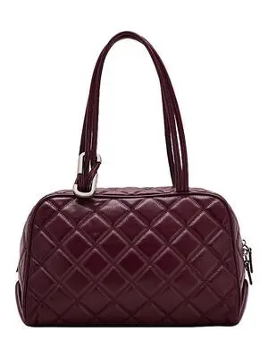 Marc Jacobs Leather Quilted Satchel - Dark Plum