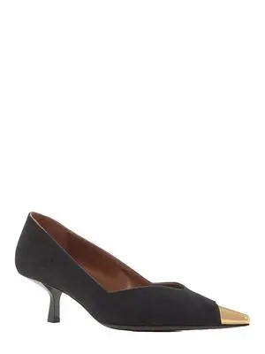GIUSEPPE ZANOTTI Cap Toe Kitten Heel Pumps - Black