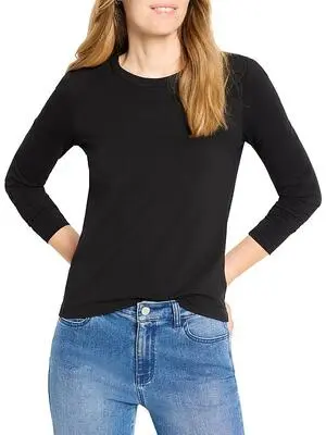 NIC+ZOE Knit Long Sleeve Top - Black Onyx