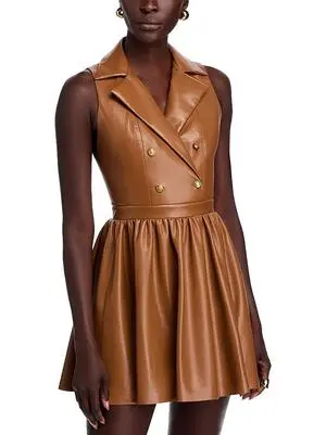 French Connection Crolenda Faux Leather Mini Dress In Royal Scar - 70% Off  | Editorialist