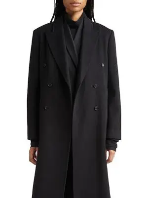 Loulou De Saison Wool And Cashmere Double-breasted Coat - Black