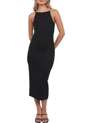 PETAL & PUP Moira Sleeveless Midi Dress - Black