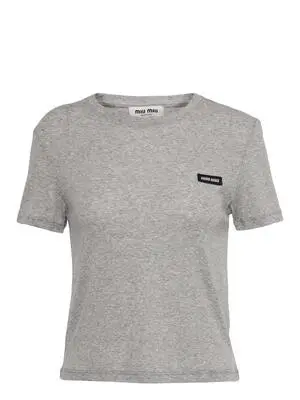 Miu Miu Cotton Jersey T-shirt - Grey